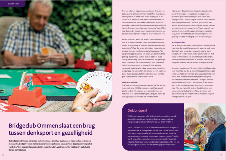 Bridgeclub Ommen in magazine "Hoe sterk sta jij?" van gemeente Ommen ...
